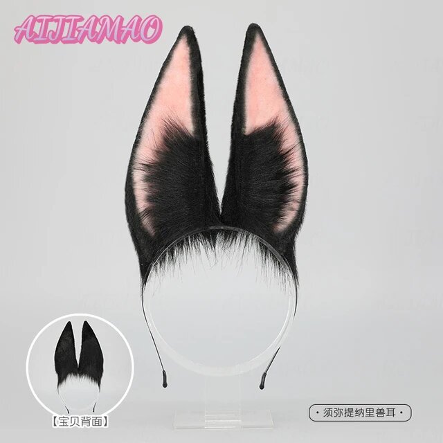 Кошачьи ушки на ободке, черные, only ears