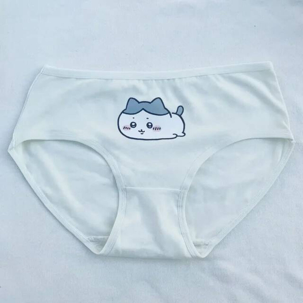 Милые трусики-стринги в стиле аниме с изображением Чиикавы Хачиваре Усаги. Женское нижнее белье, трусики для девочек, хлопковые трусики, милое белье, белые мягкие треугольные трусики.