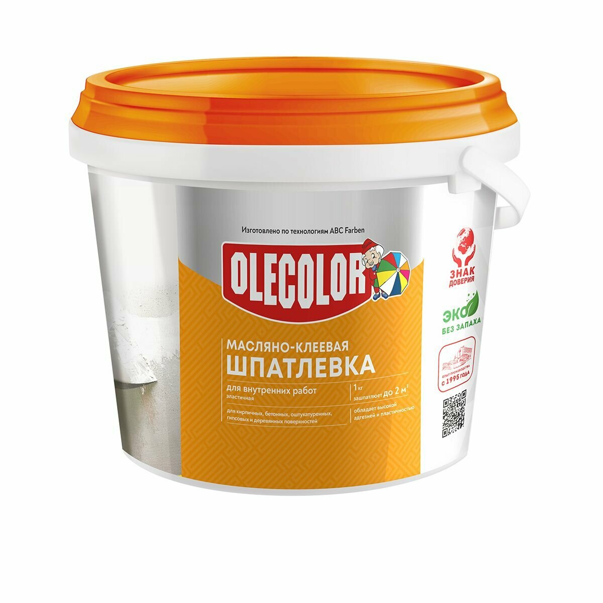 Шпатлевка масляно-клеевая OLECOLOR для внутренних работ, вес 0,9 кг