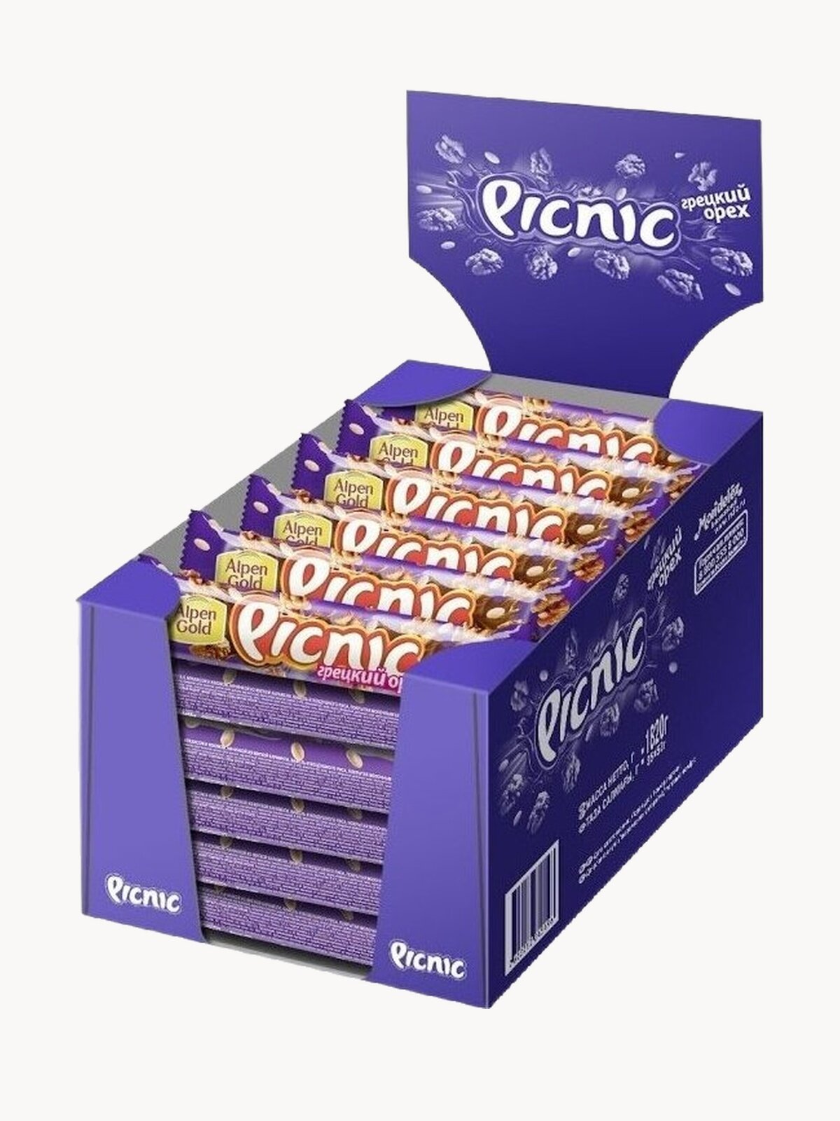 Батончик PICNIC Грецкий орех упаковка 35 шт по 52 г