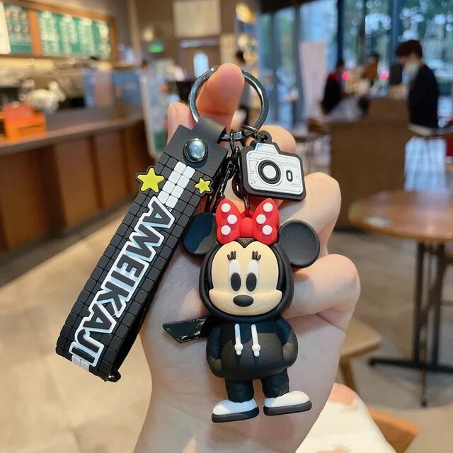 Брелок Disney с мультяшными персонажами: Микки Маус, Минни Маус, ПВХ-кукла, аксессуар для рюкзака, брелок Дональд Дак, подвеска для ключей, подарок для детей.