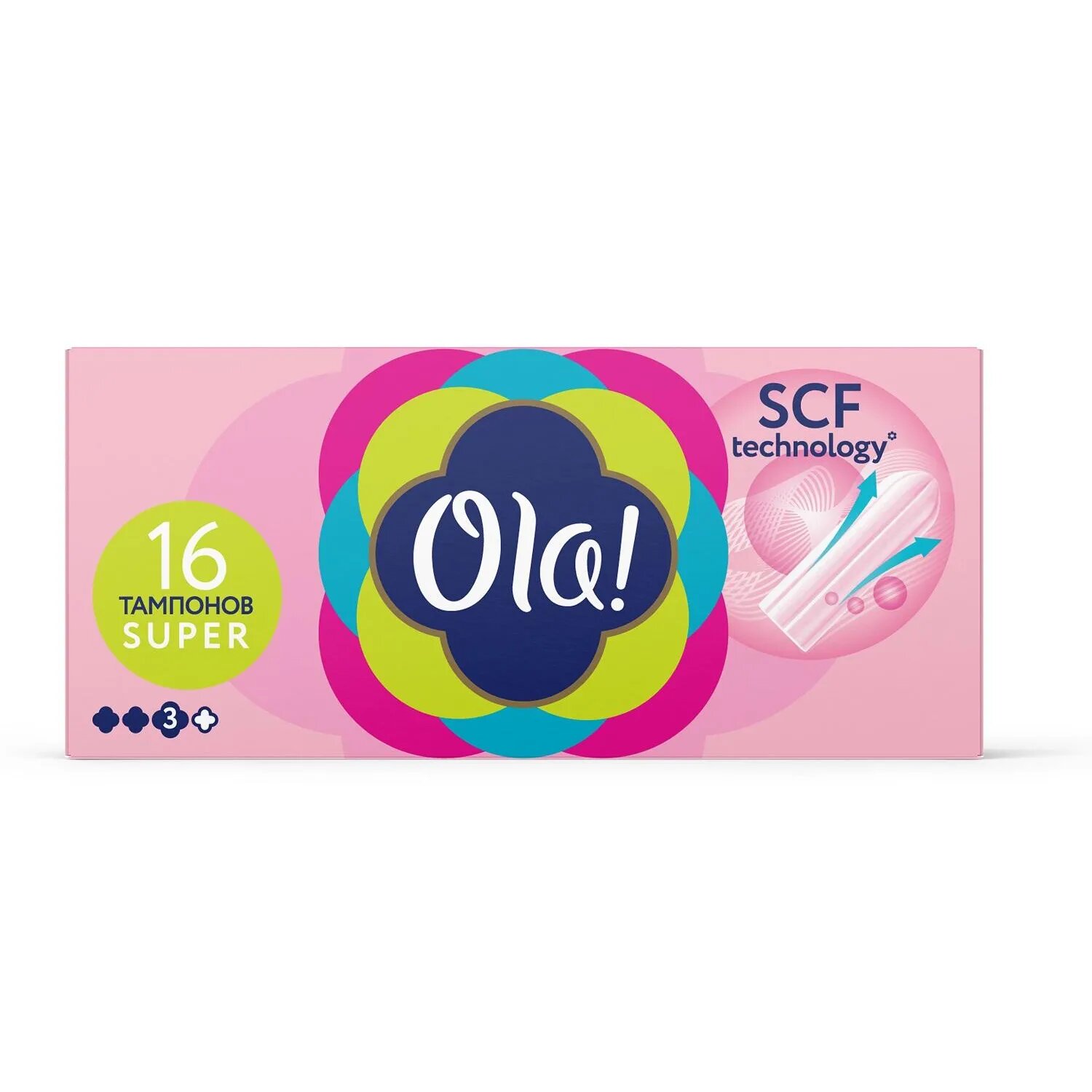 Тампоны Ola! TAMPONS SUPER Шелковистая поверхность 16шт/уп, 50363