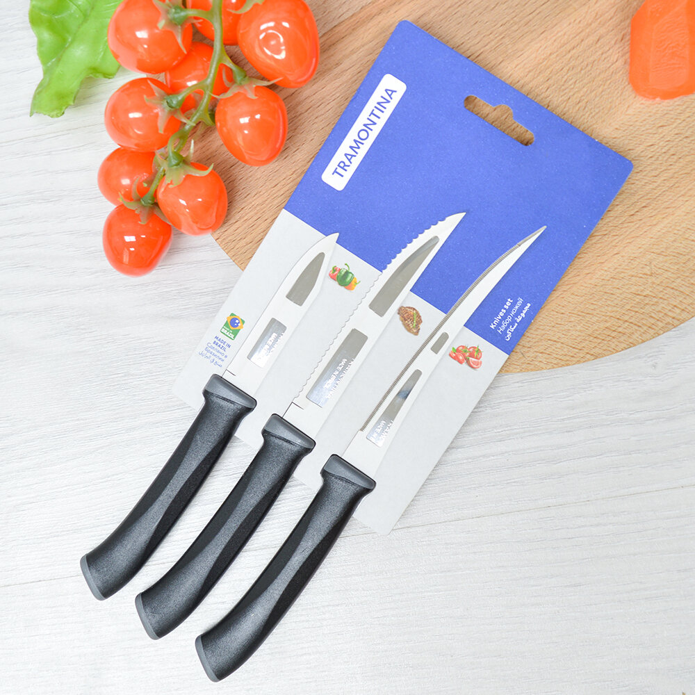 Набор ножей 3 предмета Tramontina Felice, черный
