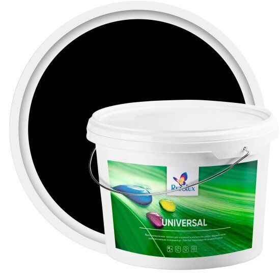 Резиновая краска Rezolux Universal (Универсал) , (14 кг) черный 9005