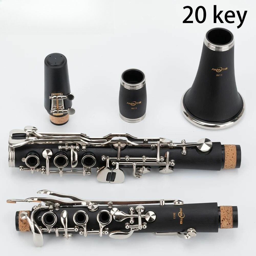 Кларнет си-бемоль, корпус из твердой резины, 20 клавиш, B613