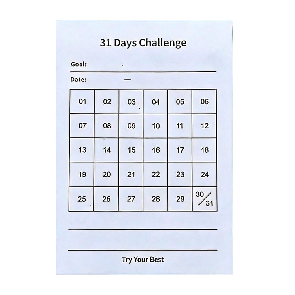 31 Дневный Дневник-Блокнот Для Ежедневного Планирования, Отслеживания Привычек