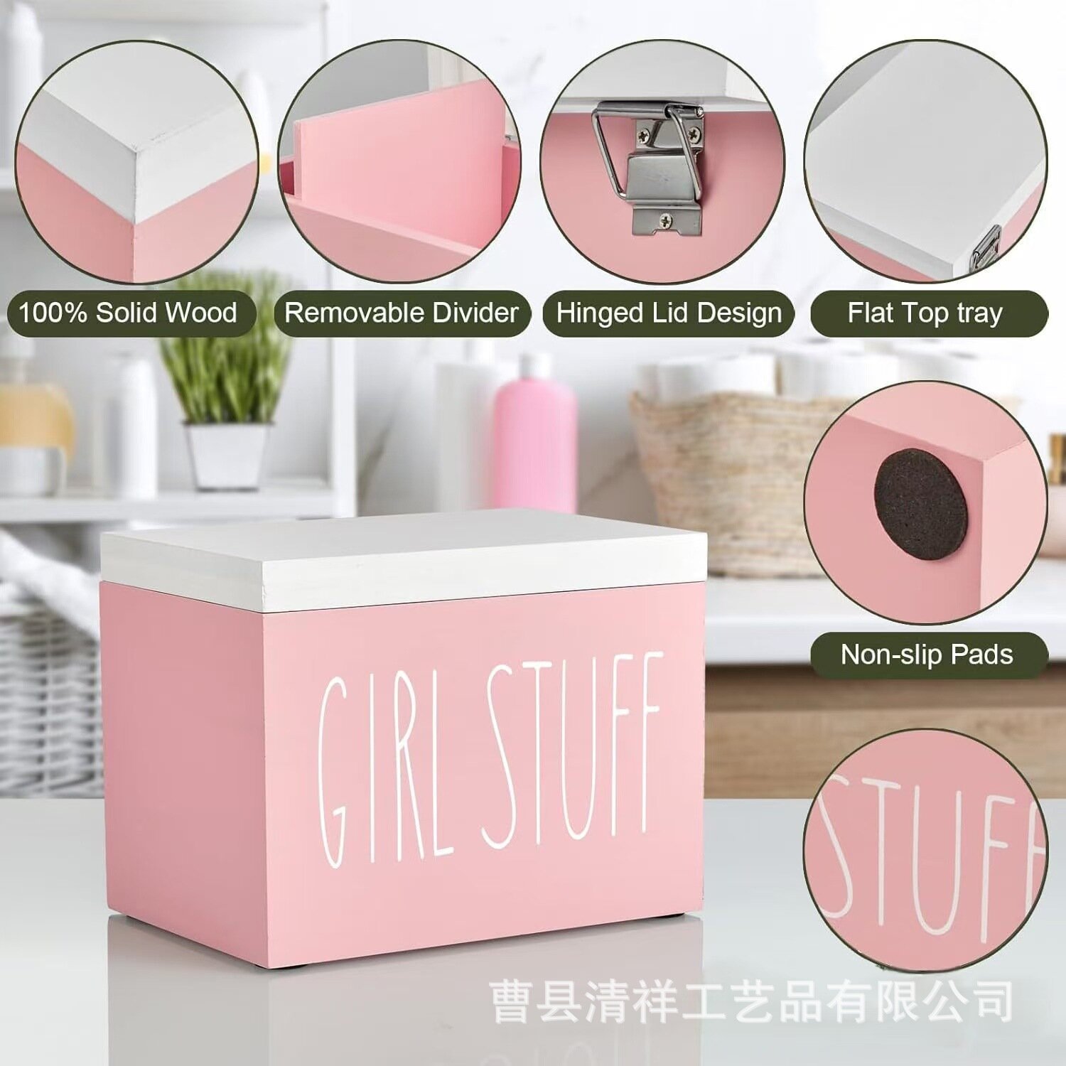 Деревянная коробка для хранения гигиенических прокладок и тампонов с крышкой, органайзер для туалетных принадлежностей в ванной, настольный органайзер для мелочей