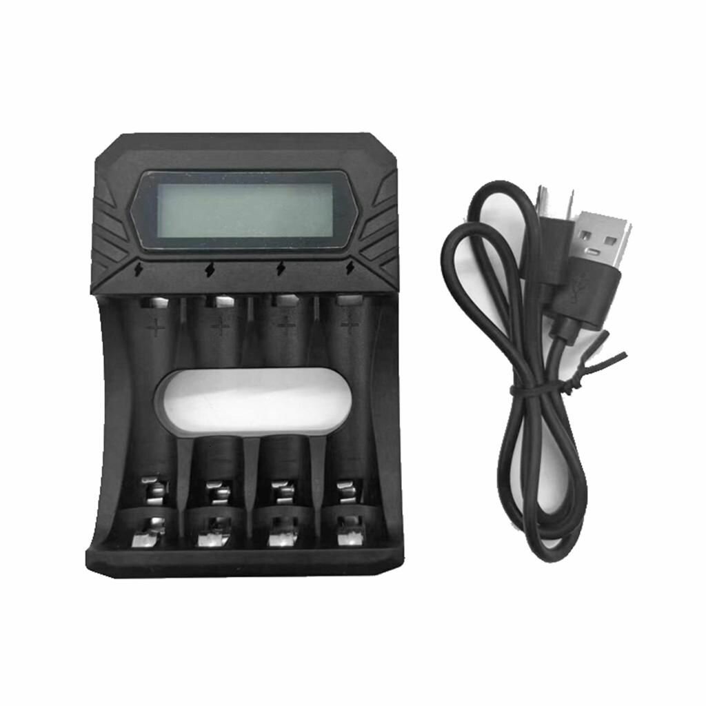 4-слотовый зарядник для литиевых батарей AA/AAA 1.5В с LCD