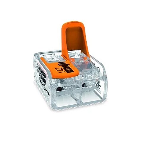 Электро соединитель проводов WAGO мини универсальный 6 мм2/2 зажимной 221-612