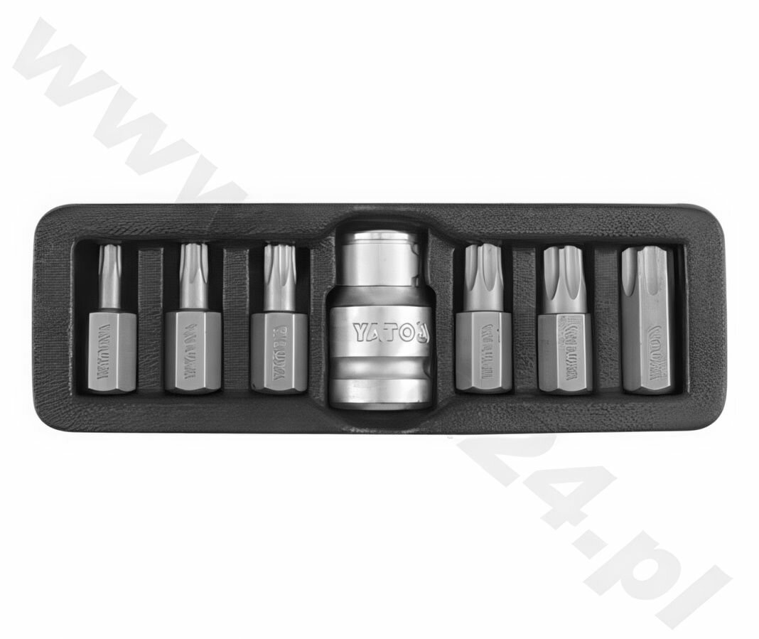 Набор бит для шуруповерта с адапетром 1/2 торкс Torx : T25-T55, 7 шт арт YT0416