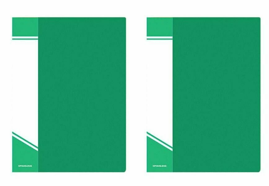 InФормат Папка с файлами А5 20 файлов, пластик 550 мкм, зеленая, 2 шт