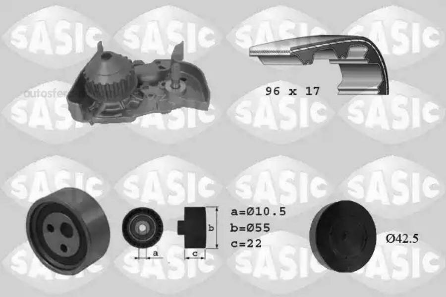 SASIC 3904023 Комплект ГРМ c водяным насосом