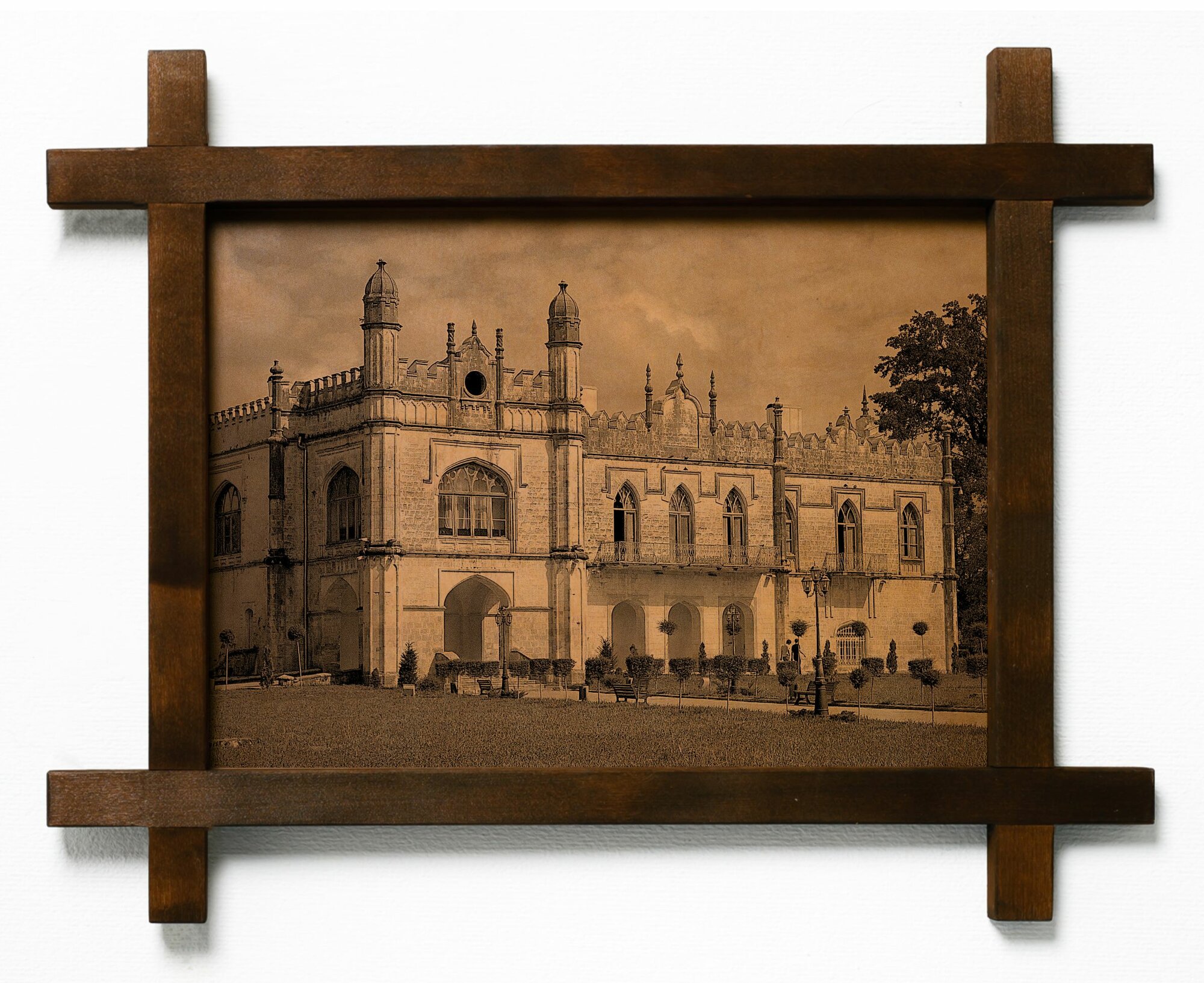 Картина интерьерная из кожи "Дворец Дадиани, Грузия", BoomGift