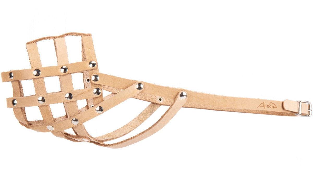 Намордник для собак кожаный натуральный 32 х 10 см Аркон н32мд NEW 1 шт