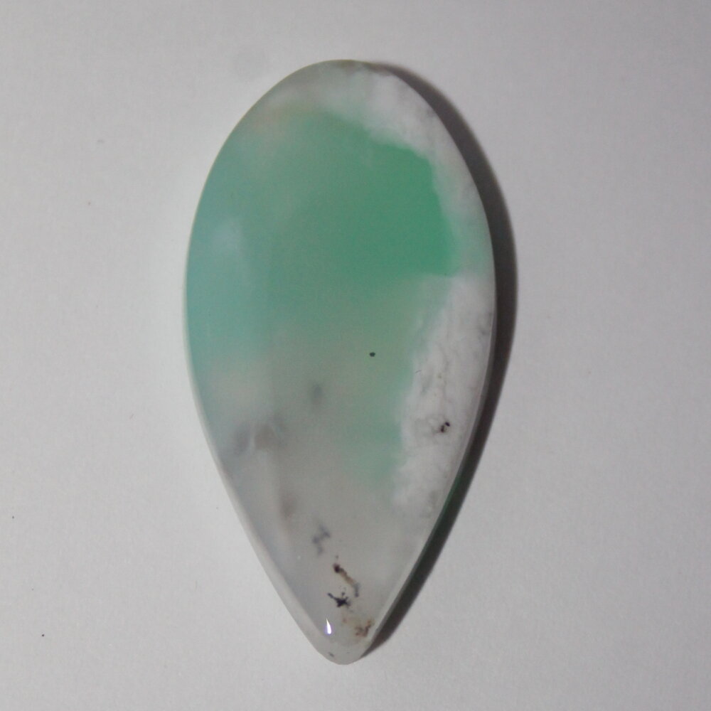 Хризопраз кабошон, натуральный камень, 32х16х3 мм, Казахстан, "True Stones"