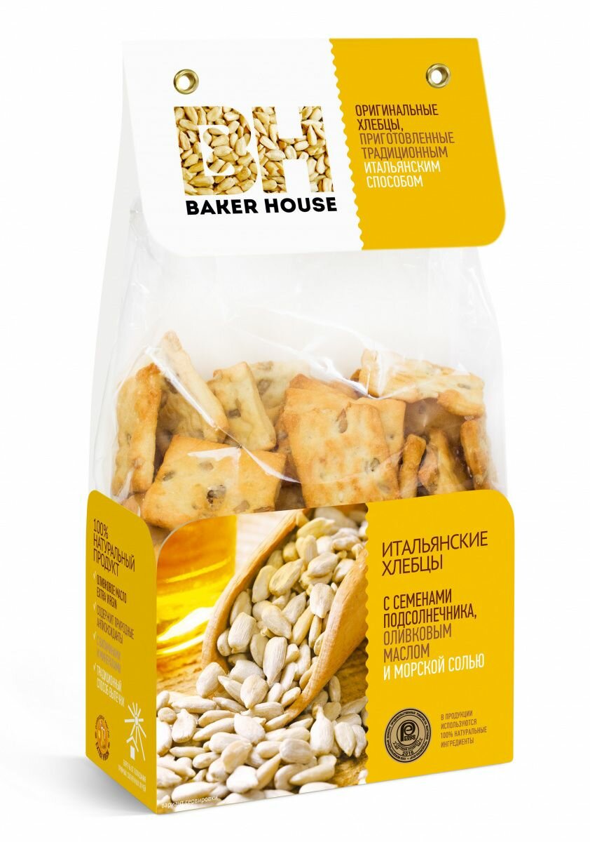 Baker House Хлебцы Итальянские с семечками, солью