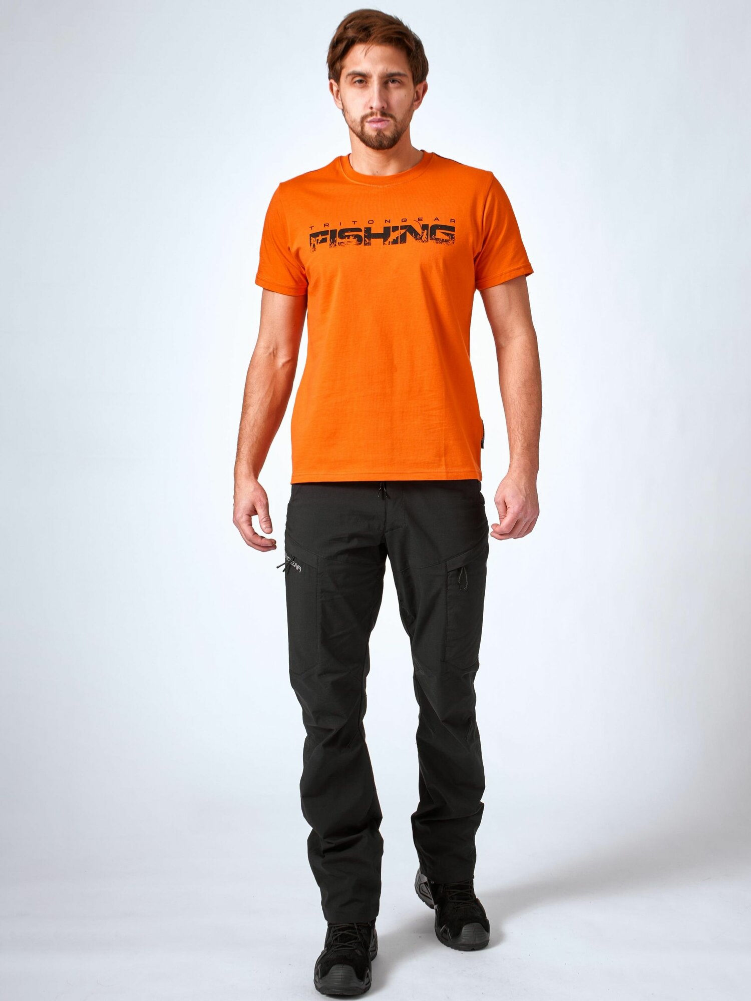 Футболка "FISHING" (Хлопок, Оранжевый) TRITONGEAR Размер L (48-50)