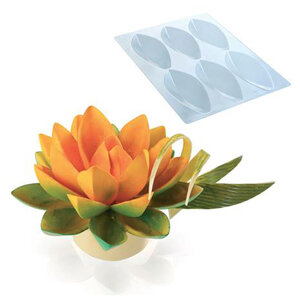 Набор форм для шоколадных фигурок цветок лотоса Martellato / для приготовления фигур из шоколада и шоколадных конфет / Пластиковый кондитерский молд для сладких фигурок / Кулинарная формочка для шоколада / Товары для кондитера