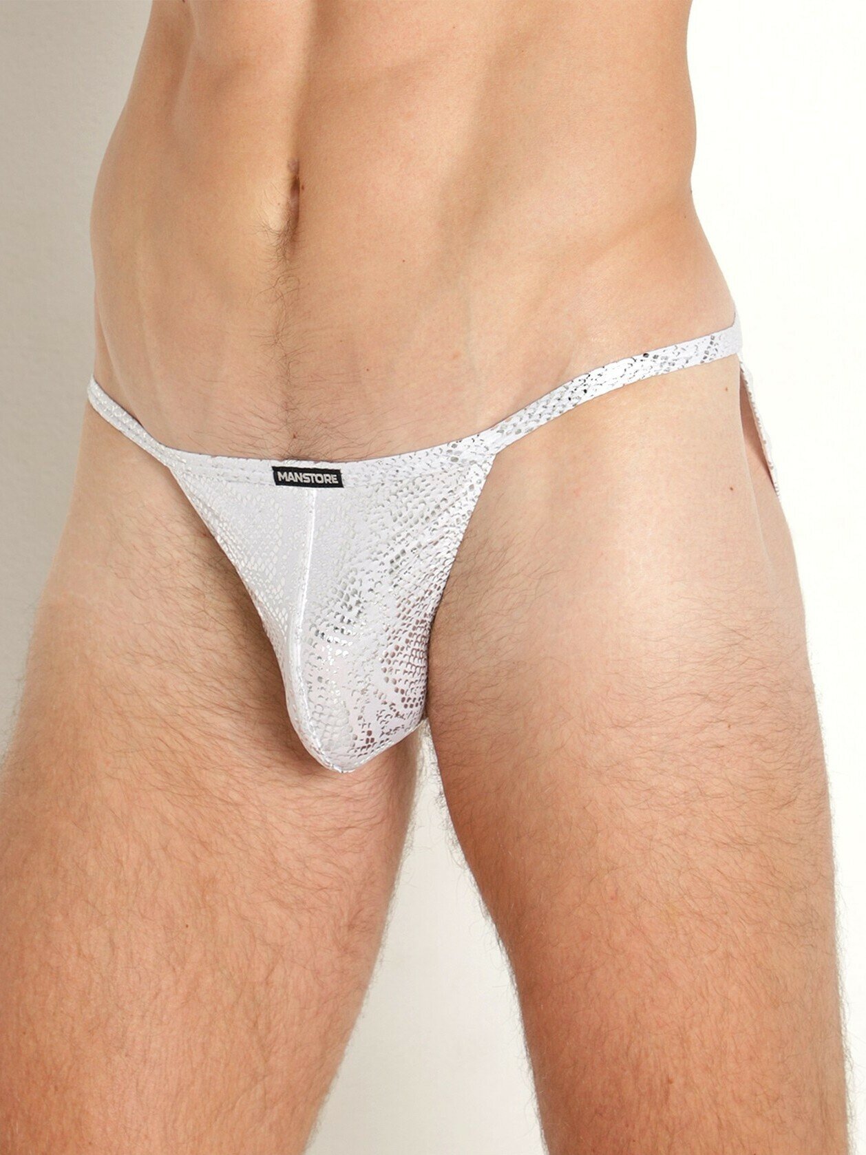 Трусы-танга "M2227 - Micro Tanga Silver" / Manstore / Серебристый / Размер S