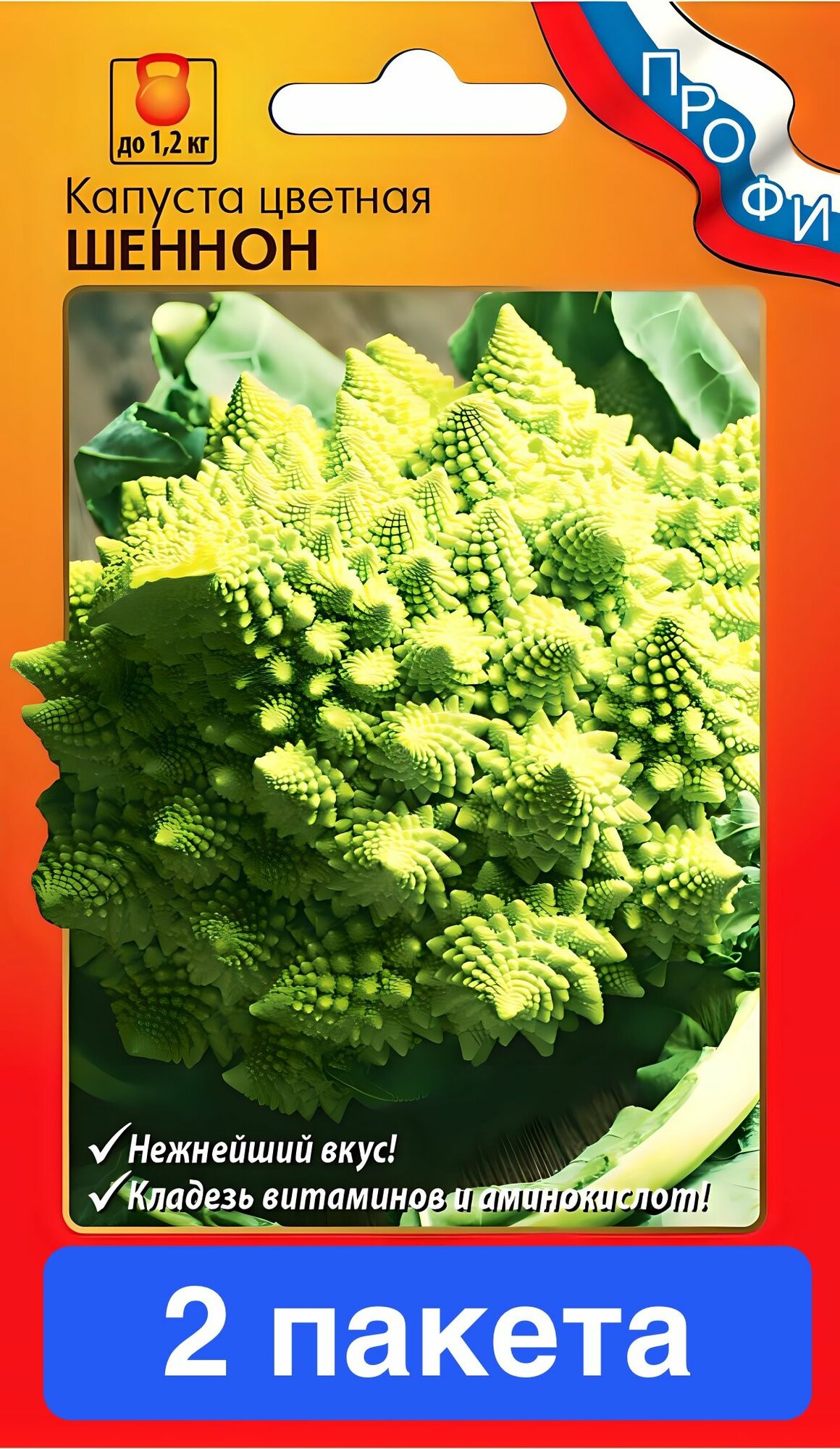Семена овощей Русский Огород "Капуста цветная Шеннон", 12 шт. 2 пакета