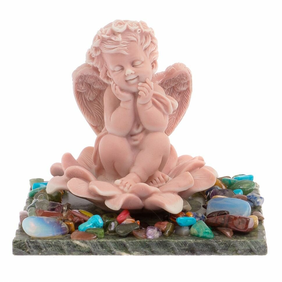 Статуэтка из мрамолита Ангел на цветке