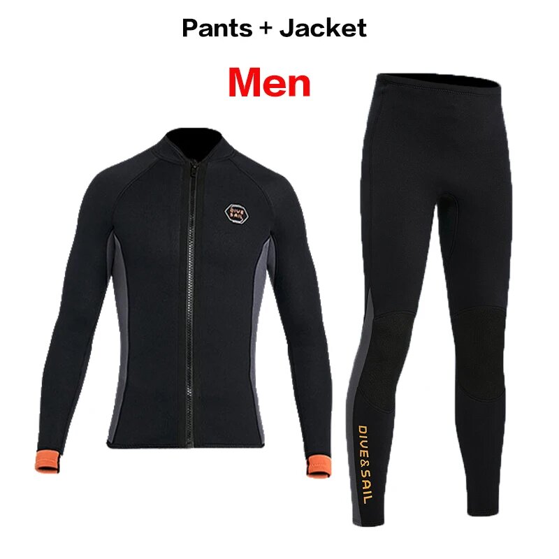 Мужской гидрокостюм DIVE&SAIL 3 мм неопрен XXL, Men Jacket Pants