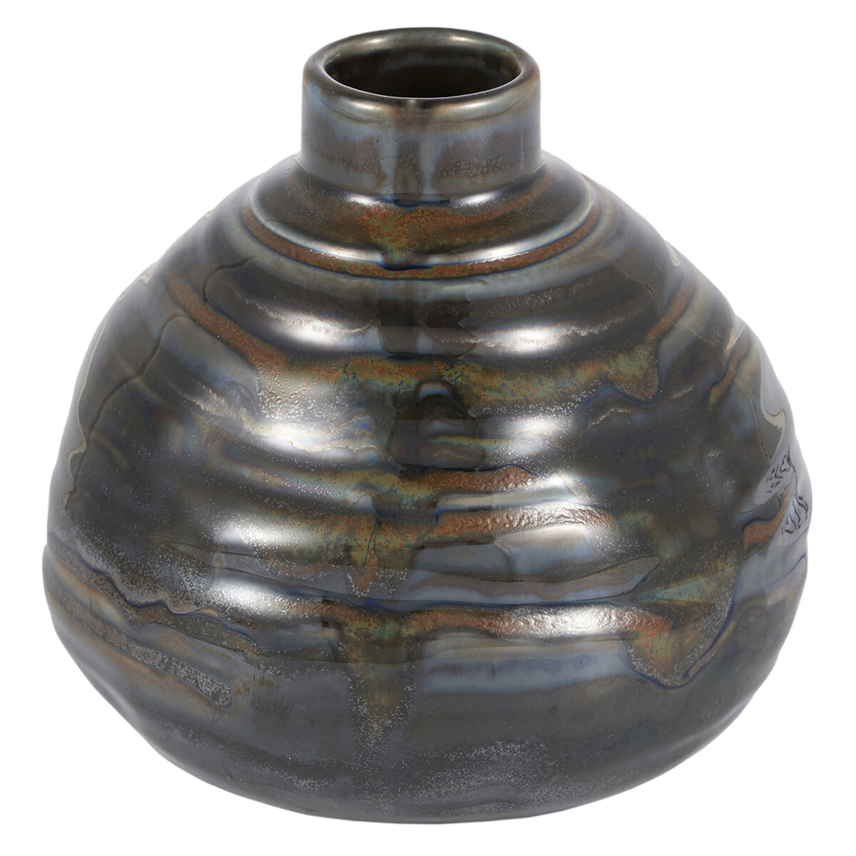 Фарфоровая ваза для цветов Gipfel Etna 43151 12х11 см, коричневая