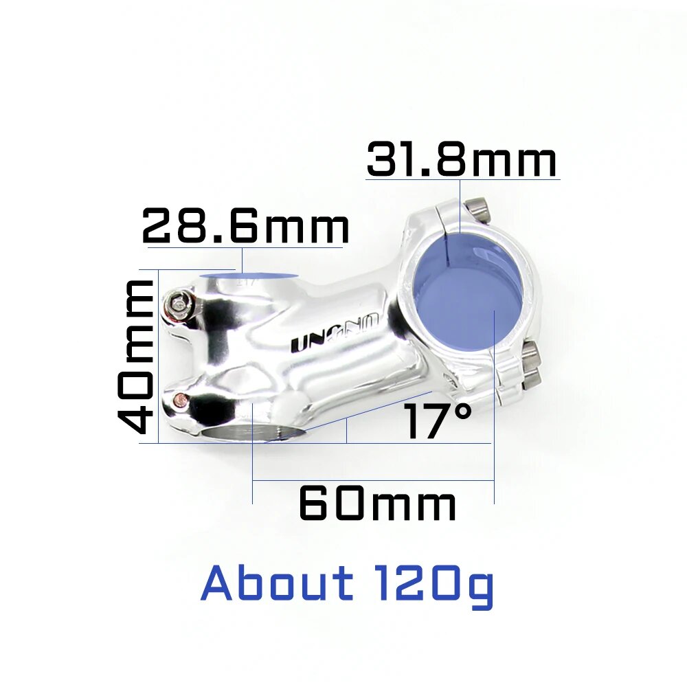 UNO Вынос для велосипеда алюминиевый 17 градусов 31.8 мм 60/70/80/90/100 мм 31.8x60mm