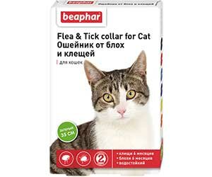 Beaphar flea & tick collar ошейник от блох и клещей для кошек зеленый 35см 10201