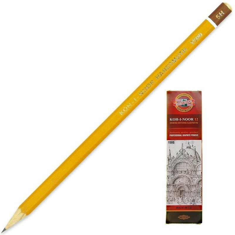 Карандаш чернографитный KOH-I-NOOR 1500/5H б/ласт Чехия 1 шт