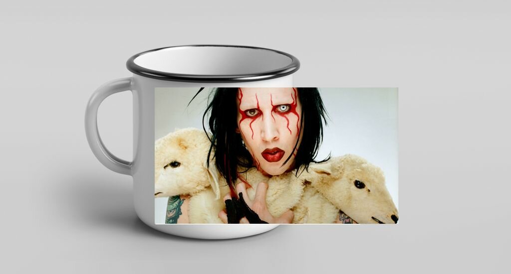Кружка металлическая эмалированная Marilyn Manson, Мэрилин Мэнсон №6