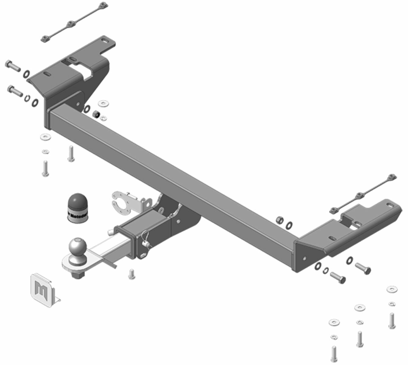 Фаркоп с эл-кой Smart для Changan CS85 с 2021 г. (оцинк. Шар) (паспорт и сертификат в комплекте) 97206-E. Motodor