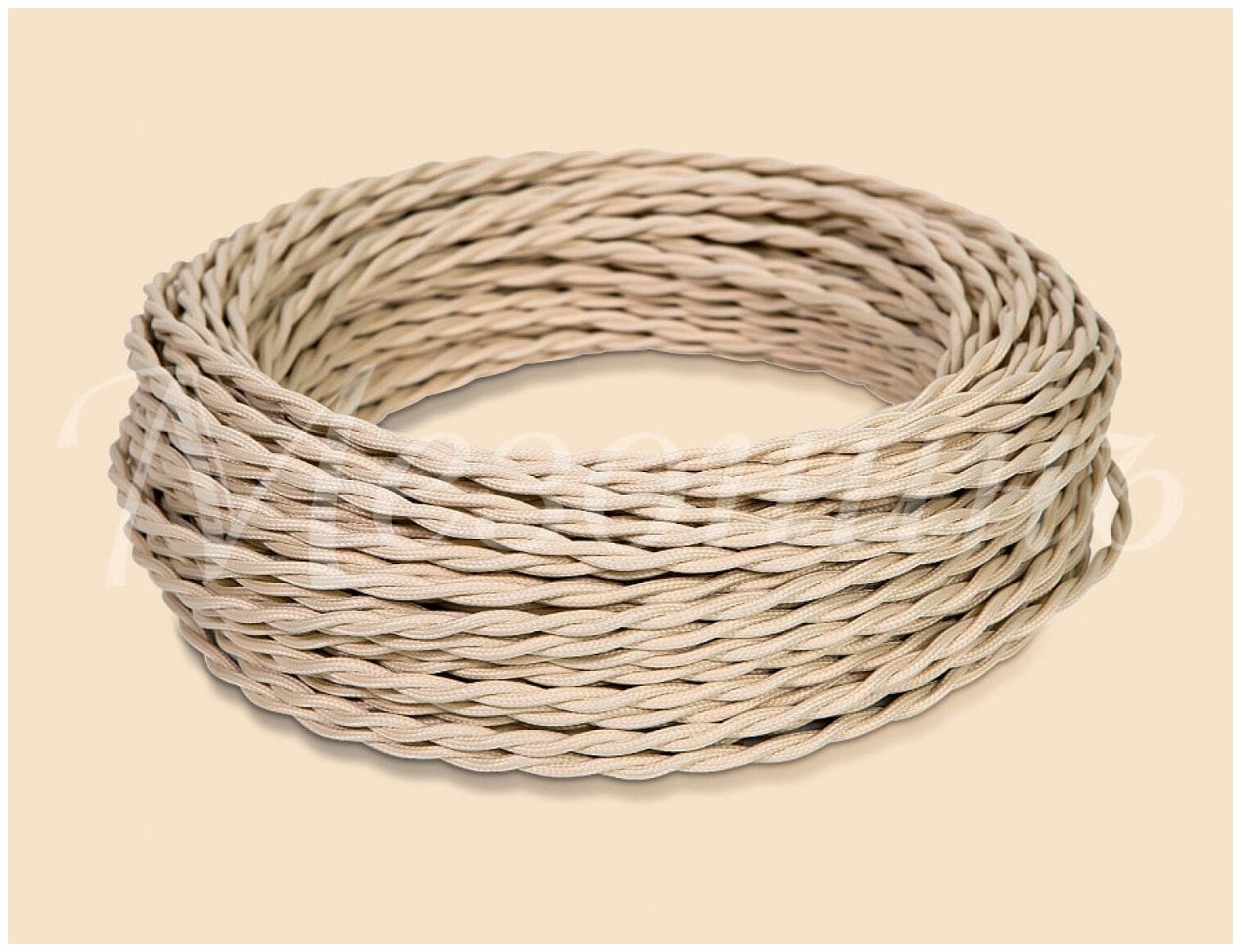 Провод монтажный витой ПВХ 3х1,5мм, цвет - слоновая кость (бухта 50м), ТМ "мезонинъ" GE70151-02