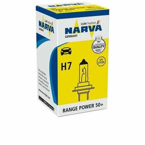 Лампа H7 12V 55W +50% яркости RANGE POWER NARVA 483393000