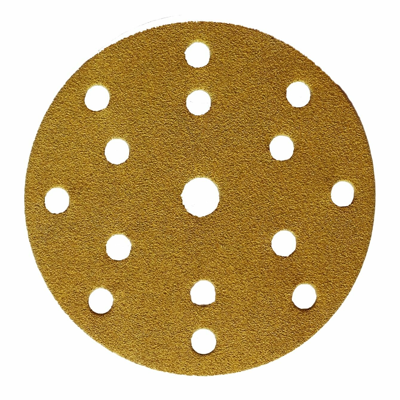Круг шлифовальный 150 мм на бумаге под липучку Gold CA331 DeerFos, зернистость P80, 15 отверстий. Набор из 10 штук