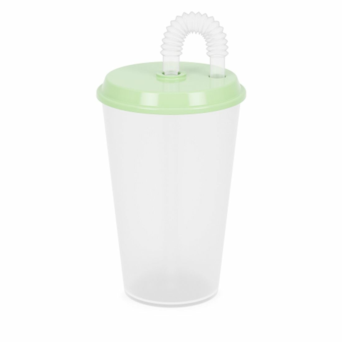 Стакан 0,5л (с крышкой и трубочкой) (зелёный) Альтернатива М8993