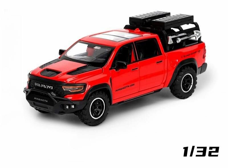 Машинка металлическая в подарочной коробке RAM Mammoth 1:32, Коллекционная модель машины для взрослых, Игрушечный автомобиль с звуковыми и световыми эффектами для детей