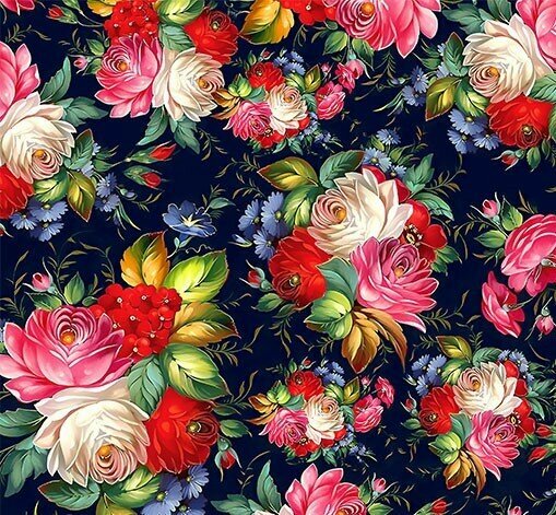 Габардин с принтом Жёстово на синем фоне, 1 метр, ширина 1.5 м