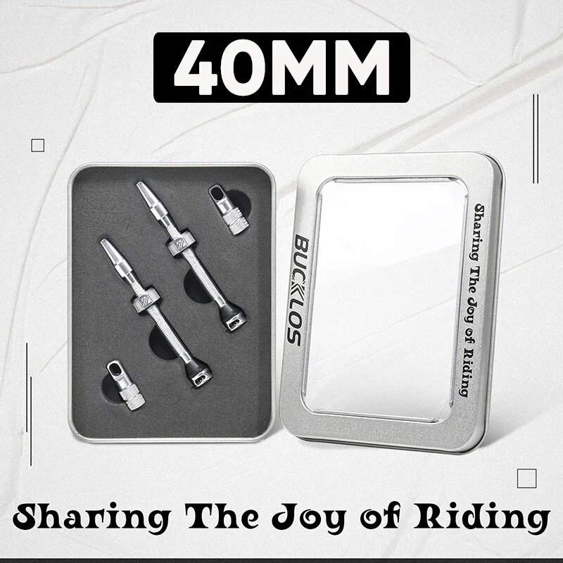 BUCKLOS Бескамерный клапан Presta для велосипеда 40 44 55 60 мм 80 100 мм 2 штуки SILVER-40MM