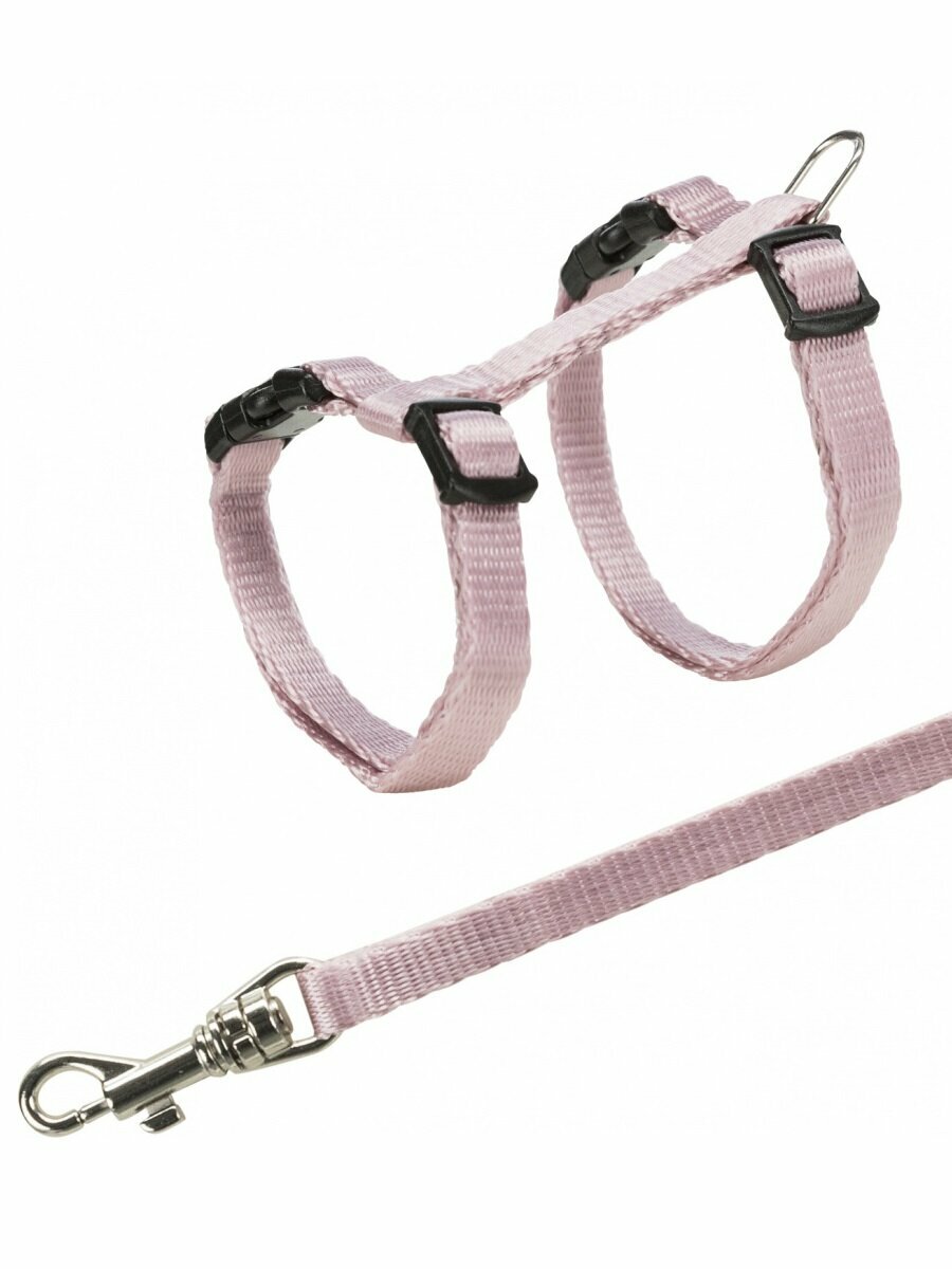 Шлейка Trixie однотонная с поводком для котят (31 см/8 мм/1,2 м), цвета в ассортименте