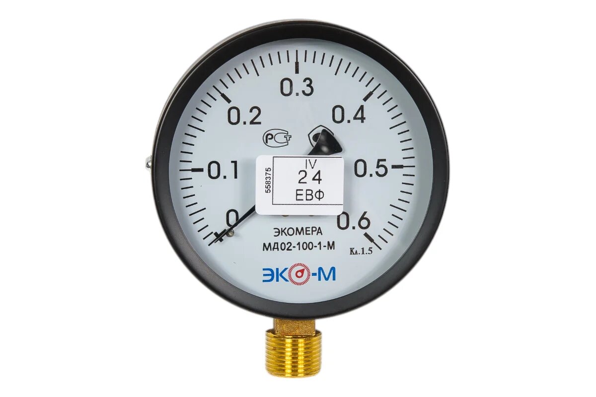 ЭКО-М Экомера Манометр МД02-100 мм, диапазон 0.0,6 МПа, резьба М20x1,5 Эконом