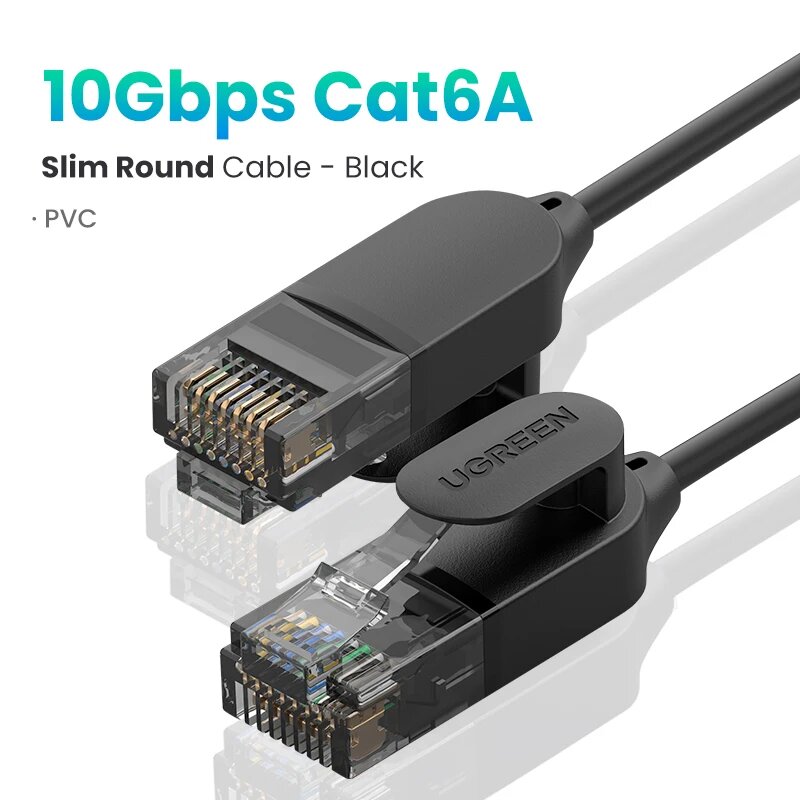 UGREEN Кабель Ethernet CAT6 Cat 6A Slim Cable, 1m