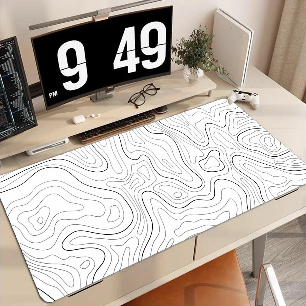 Коврик для мыши Gaming Mouse Pad XXXL черно-белая линия 400x900x3мм