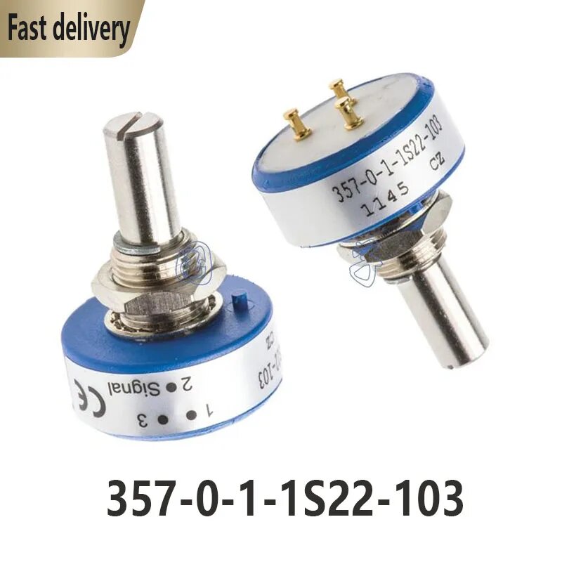 Прецизионный потенциометр 357-0-1S22-103, прецизионный проводящий пластиковый потенциометр 10K с непрерывным вращением