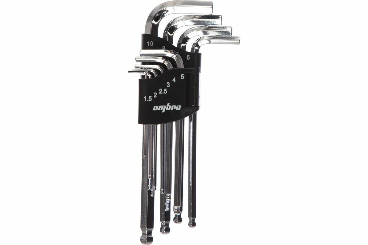 Набор ключей торцевых шестигранных с шаром H1.5-H10, 10 предметов Ombra 952310
