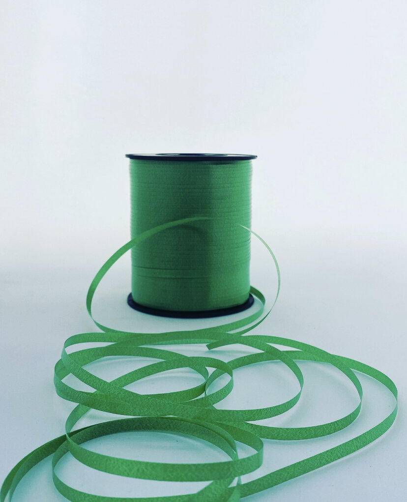 Декоративная лента для декора, шариков, подарков, цветов. Зеленая.5мм * 500м