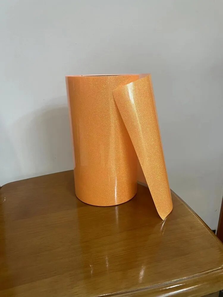 Блестящий термотрансферный винил WXPYU Оранжевый, 25cmX100cm, Fluorescent orange