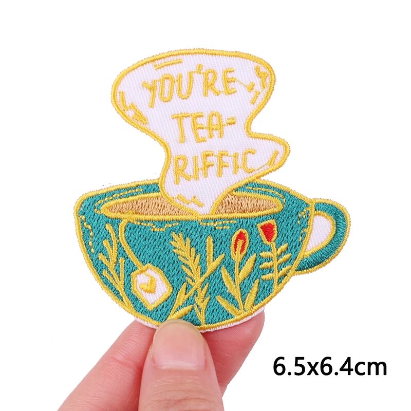 Вышивка "You're Tea-Riffic" бирюзовая, 6.5x6.4 см, PE6180CT