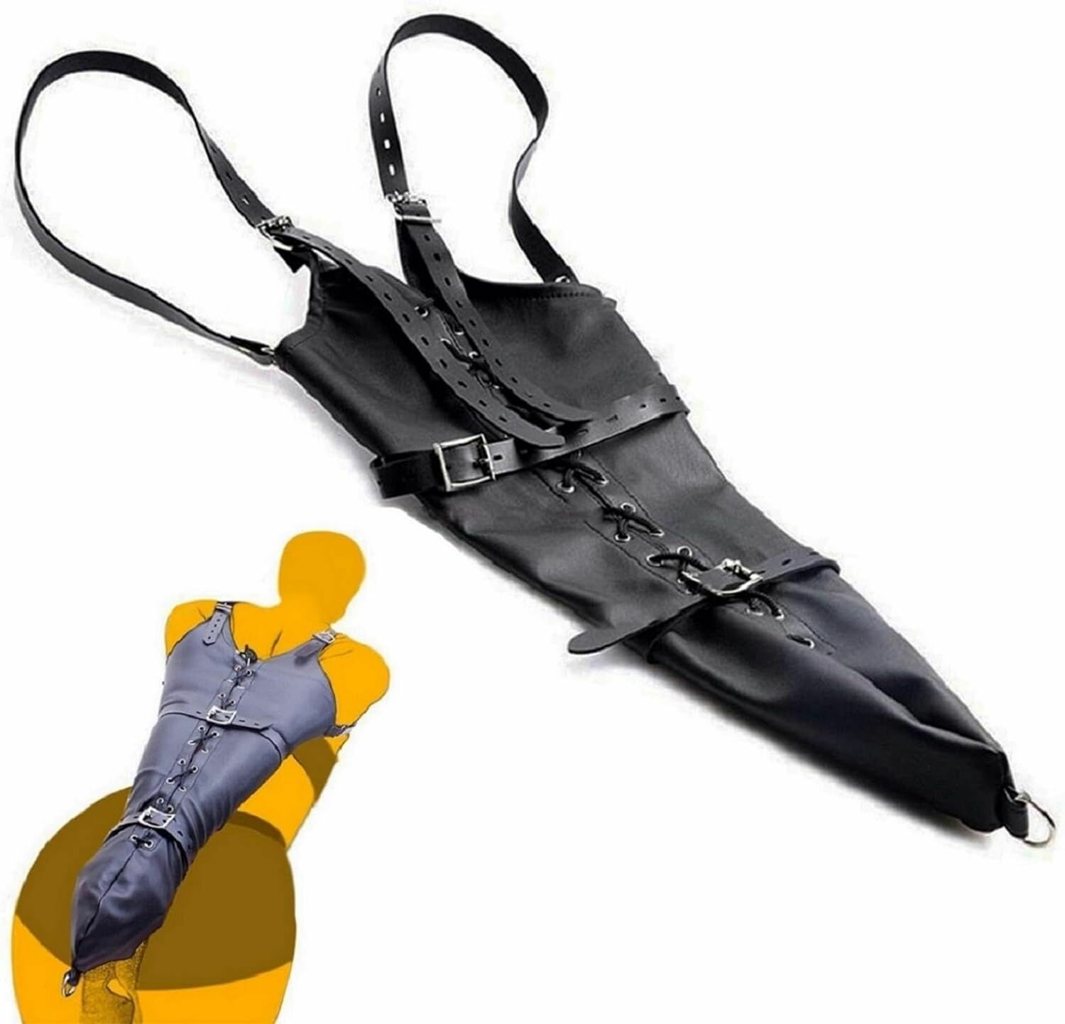 Кожаный пояс для бандажа, реквизит для БДСМ игр