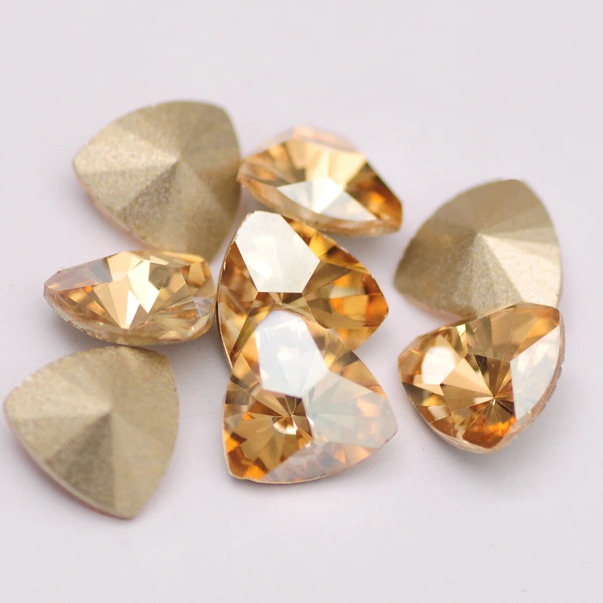 Стразы сердце Golden Shadow, 10 шт